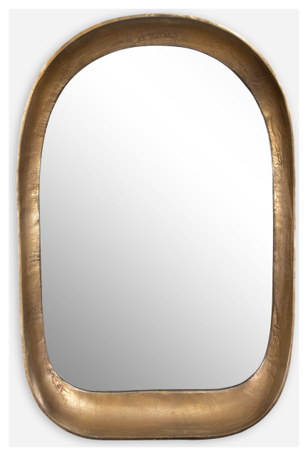 Bradano Brass Arch Mirror - Contemporary - Wall Mirrors - by Ownax | Houzz