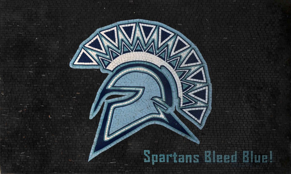 Mosaic Design, Spartans Blue, 61" x 36" - Contemporary - Tile Murals ...