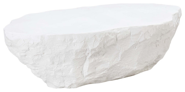 Rock Coffee Table, Modern Concrete Cocktail Table 56" - Contemporary ...