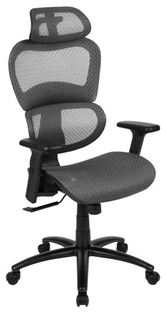 Ergonomic Mesh Office Chair w/Tilt, Adj. Headrest, Lumbar Support ...
