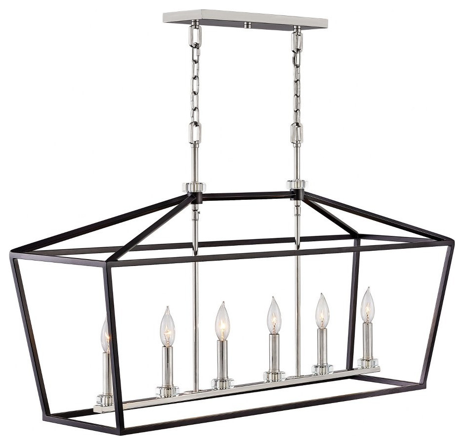 Transitional Six Light Chandelier-Black Finish - Chandelier - 81-BEL ...