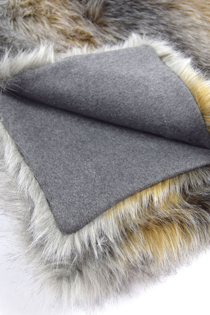 LUZIO Crystal Fox Vegan Faux Fur Rug 130x98.4 - Contemporary - Area ...