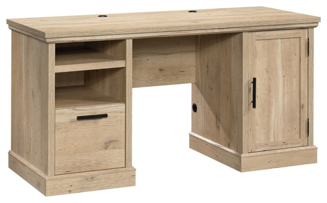 Pemberly Row Contemporary Engineered Wood Computer Desk in Prime Oak ...