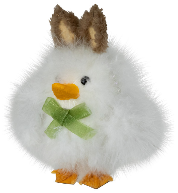 Duck With Bunny Ears Easter Figurine 5.5" White - Modern - Holiday ...