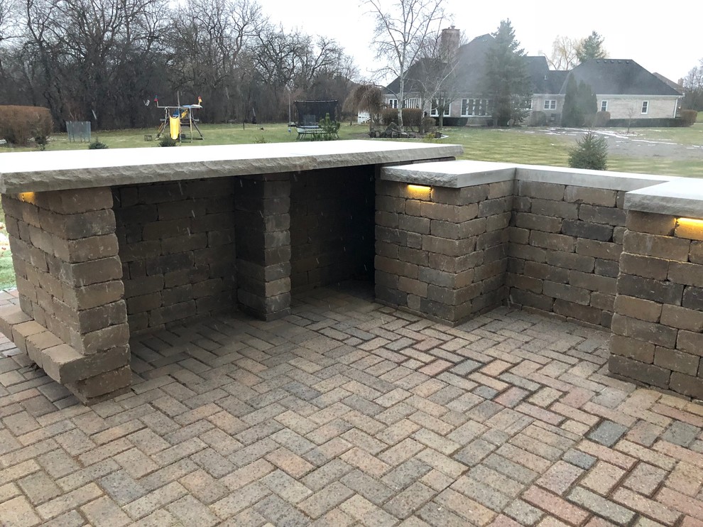 Belgard Patio with Outdoor Kitchen Design in Kildeer, IL - Traditional ...