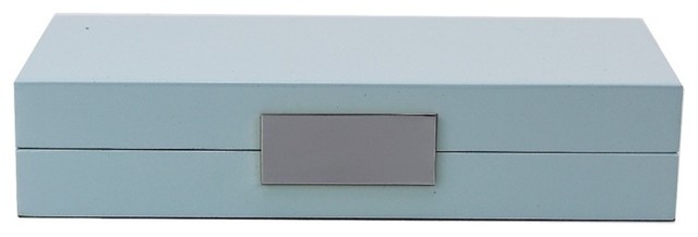 Addison Ross Lacquered Jewelry Box, Light Blue/Silver - Contemporary ...