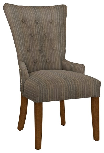 Modern Hekman Woodmark Sandra Dining Chair With Antique Brass Nailhead ...