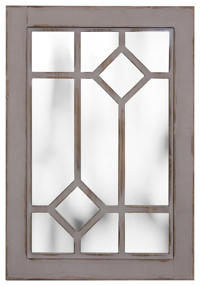 StyleCraft Farmhouse Window Mirror With Weathered Gray MI12838DS ...