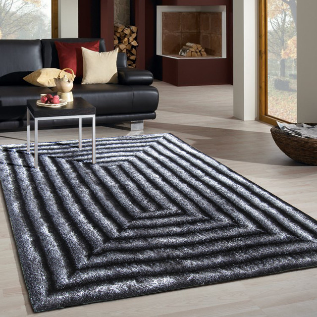 5'x7' 3D Gray Push Living Room Shaggy Hand-Tufted Area Rug ...
