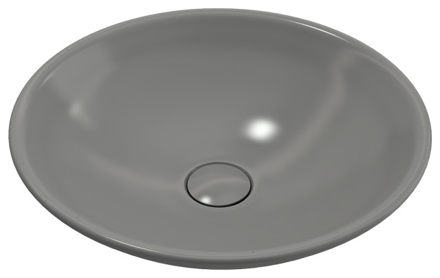 Venezia Vessel Fireclay 15.75 in. with Matching Drain Cover in Matte ...