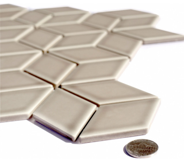 Monet 2"x2" Diamond Porcelain Mosaic tile,Pebble Gray, 1 Sheet ...