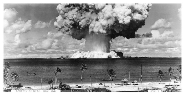 "Bikini Atoll - Operation Crossroads Baker Detonation, 1946" Paper Art ...