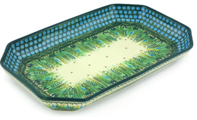 Polmedia Polish Pottery 16" Stoneware Platter - Mediterranean - Serving ...