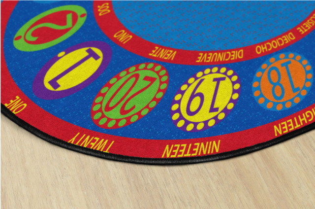 Flagship Carpets FE296-59A 10'6"x13'2" Number Circles Bilingual ...