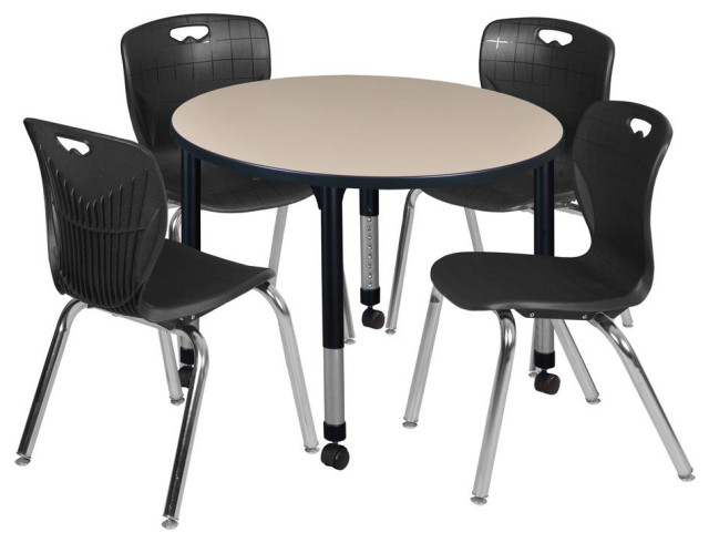 Square Height Adjustable Mobile Classroom Table - Contemporary - Desks And Hutches - by ...