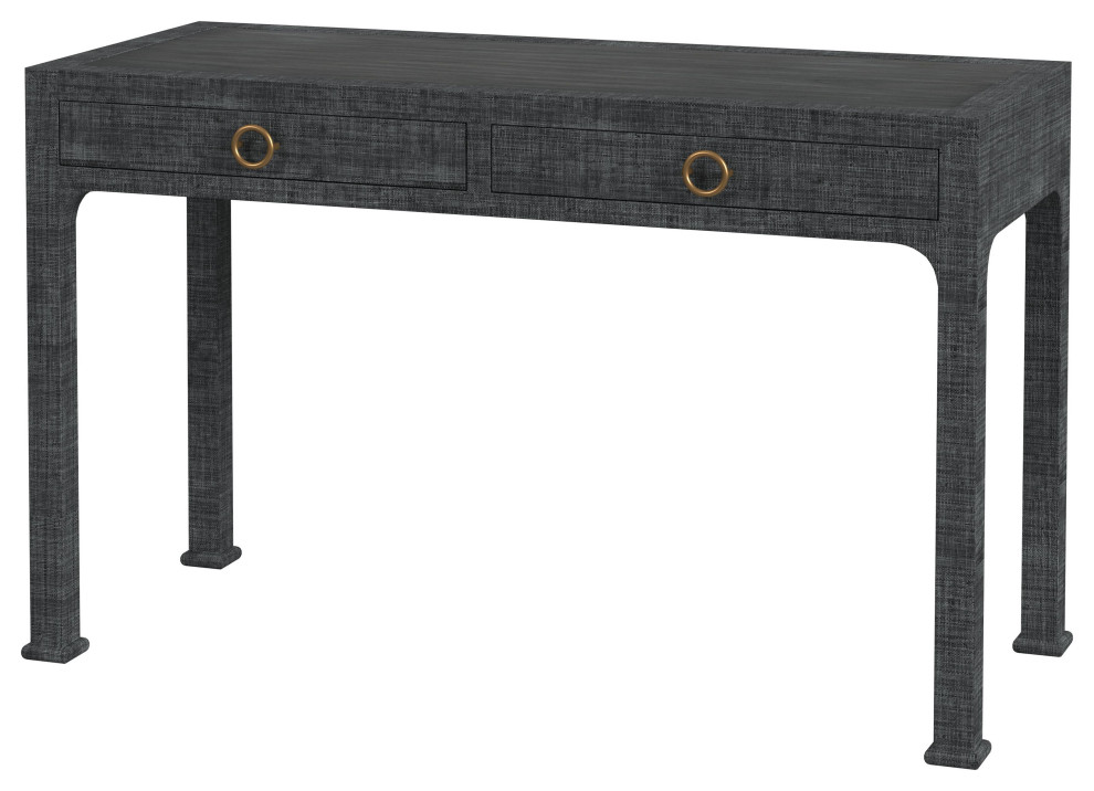 Chatham Raffia and Wood 2- Drawer Desk - Transitional - Desks And ...