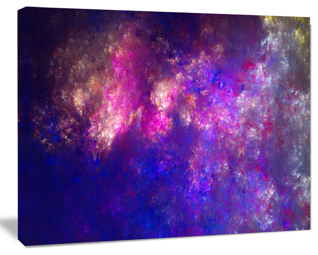 Clear Purple Starry Fractal Sky, Abstract Canvas Art Print, 20"x12"x1 ...