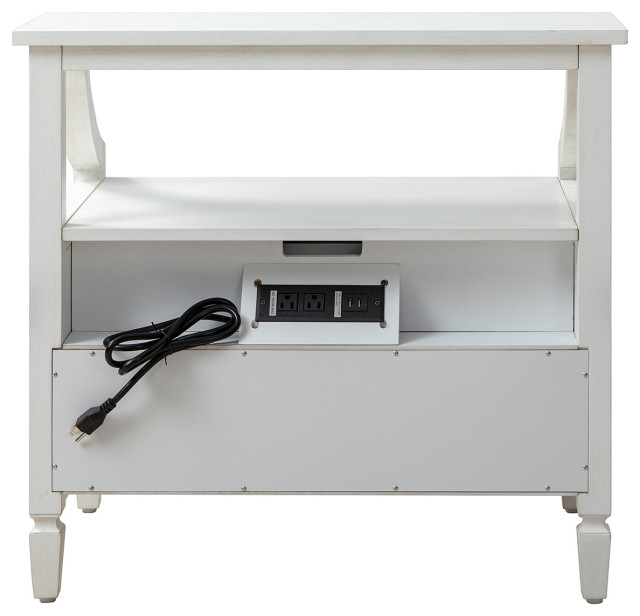 Drawer Nightstand With Built-In Outlets - Traditional - Nightstands And ...