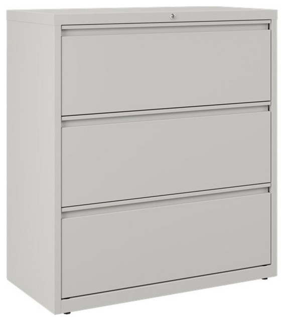 Hirsh 36" Wide 3 Drawer Metal Lateral File Cabinet - Light Gray - 2 ...