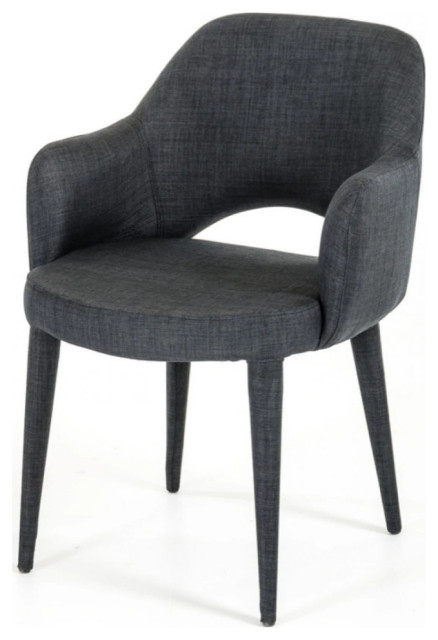 Reid Modern Dark Gray Fabric Dining Chair, Set of 2 - Midcentury ...
