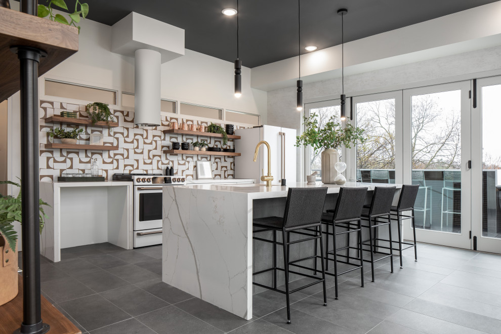 Commercial Amenity Kitchen Backsplash - Contemporary - Kitchen - San ...