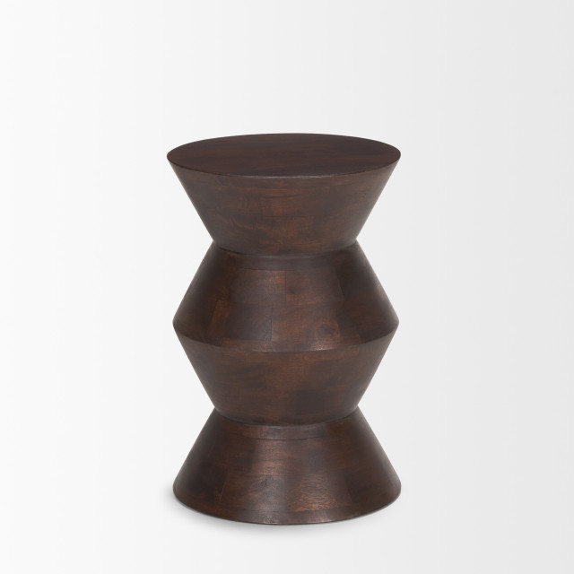 Odessa Dark Brown Wood Side Table - Rustic - Side Tables And End Tables ...