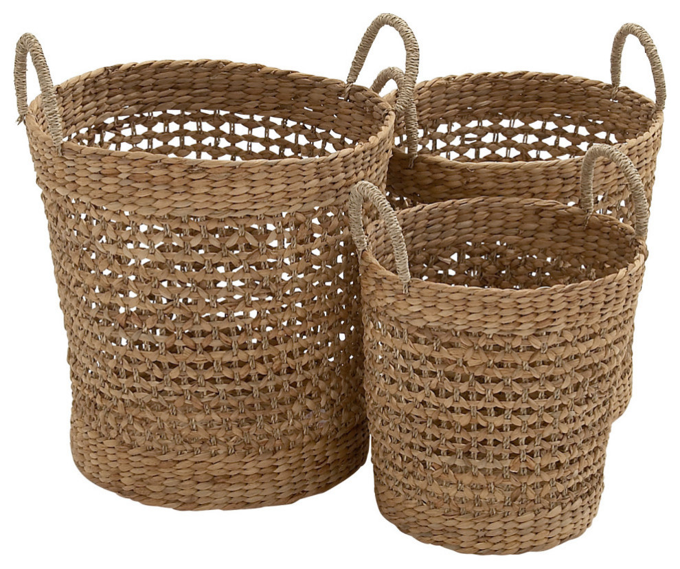 Coastal Brown Dried Plant Storage Basket Set 48974 - Beach Style ...