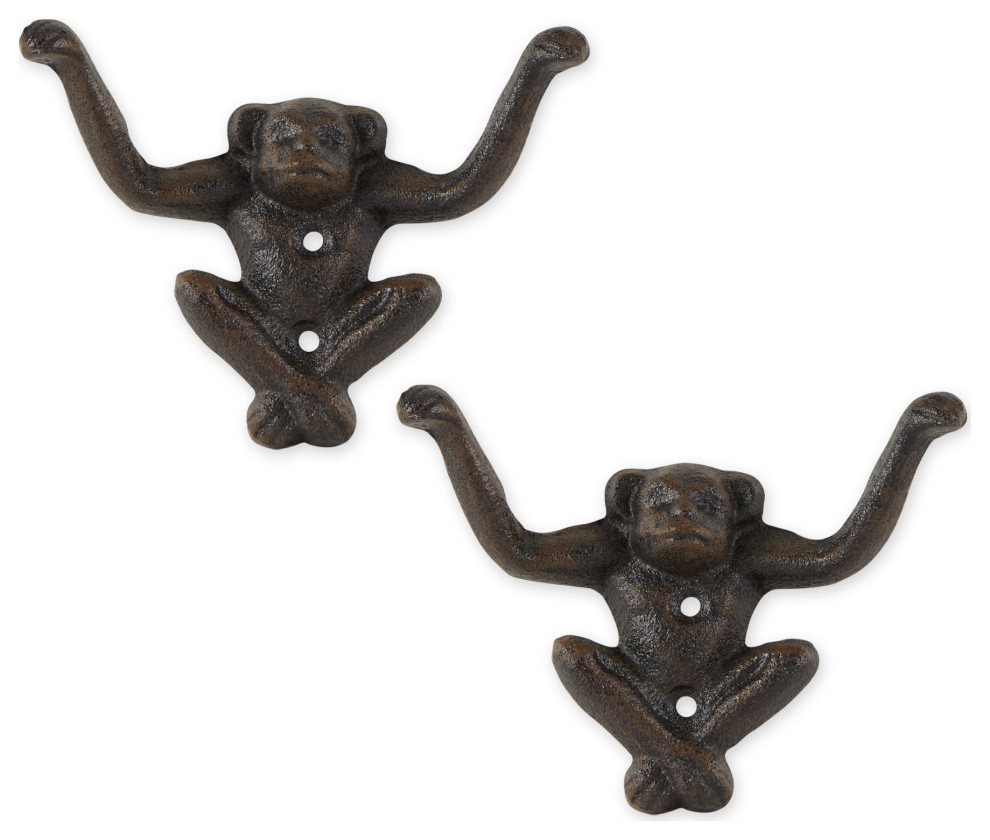Monkey Wall Hook Set / 2 - Contemporary - Wall Hooks - by VirVentures ...