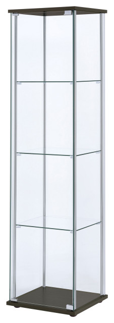 Bellatrix Rectangular 4-shelf Curio Cabinet and Clear Curio Cabinet ...