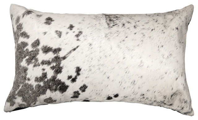 Torino Cowhide Pillow, Gray/White, 12"x20", 12"x20" - Contemporary ...