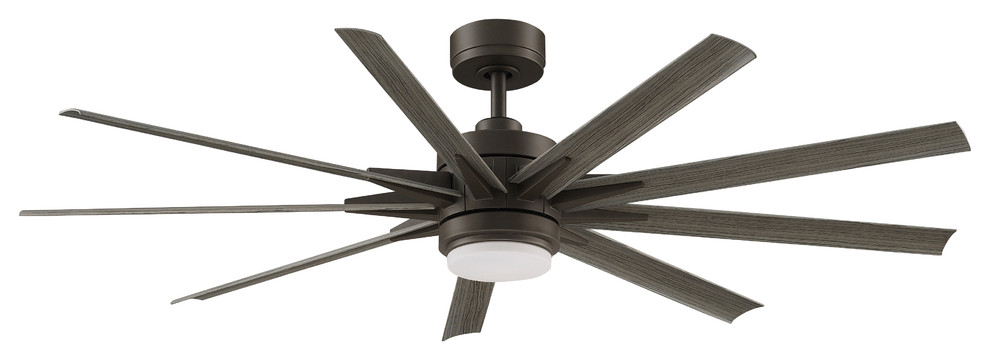 Odyn Ceiling Fan, Matte Greige With Weathered Wood Blades, 64 ...