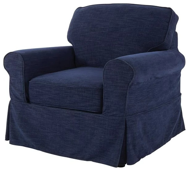 Comfortable Accent Chair with Extra Padded Seat, Rounded Arms, and ...