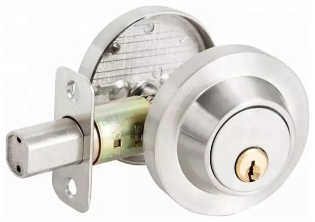 Round Modern Interior Deadbolt in Brushed Stainless Steel by Nova ...