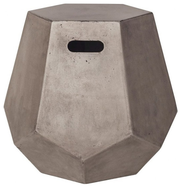 Modern Polygonal Silhouette Concrete Side Table in Waxed Concrete ...