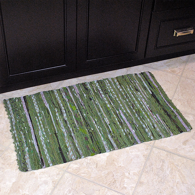DII Multi Olive Green Rag Rug 50x80Cm - Contemporary - Area Rugs - by ...