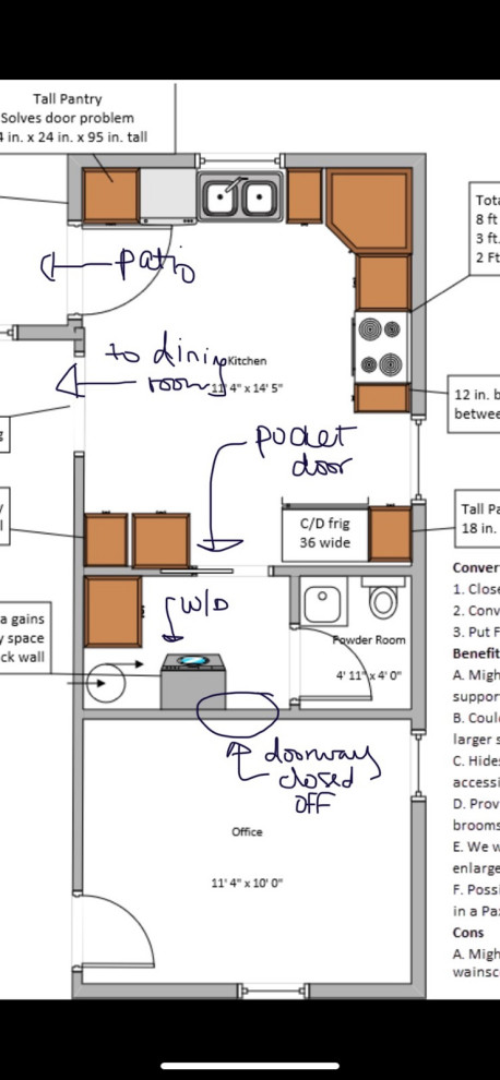 Bathroom/laundry off kitchen?