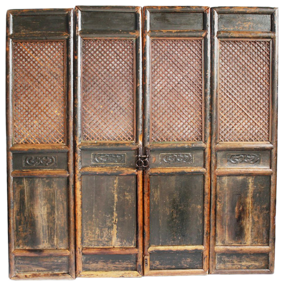 Consigned Set of Four Chinese Black Screens - Asian - Screens And Room ...