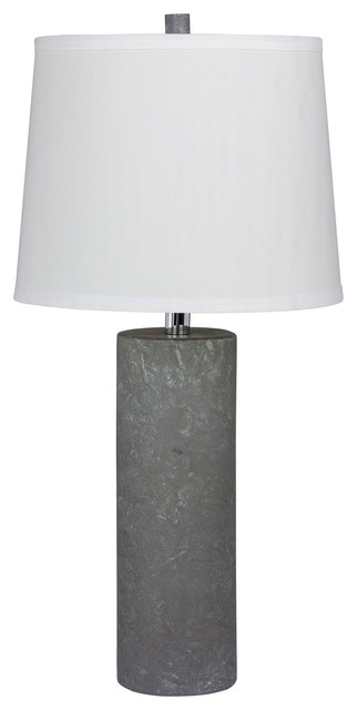 26" Contemporary Column Ceramic Table Lamp, Gray - Transitional - Table ...