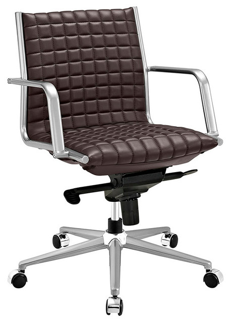 Brown Pattern Office Chair, 24.5"L x 23.5"W x 35 - 37"H - Contemporary ...