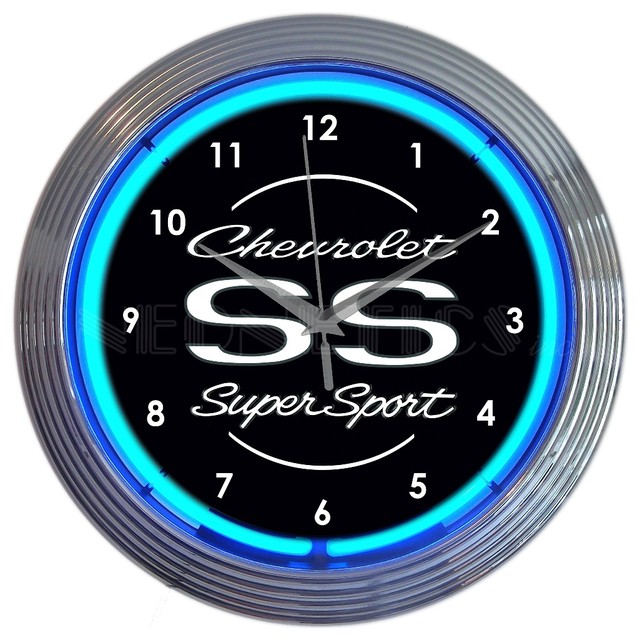 Chevy Trucks 100Th Anniversary Neon Clock - Contemporary - Wall Clocks ...