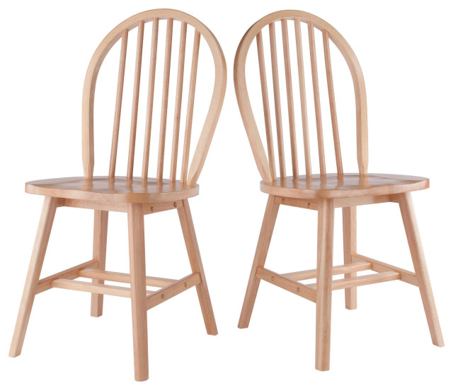 Windsor Set of 2 Chair Set, Natural - Transitional - Dining Chairs - by ...