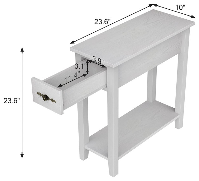 Narrow End Table for Living Room with Storage - Victorian - Side Tables ...