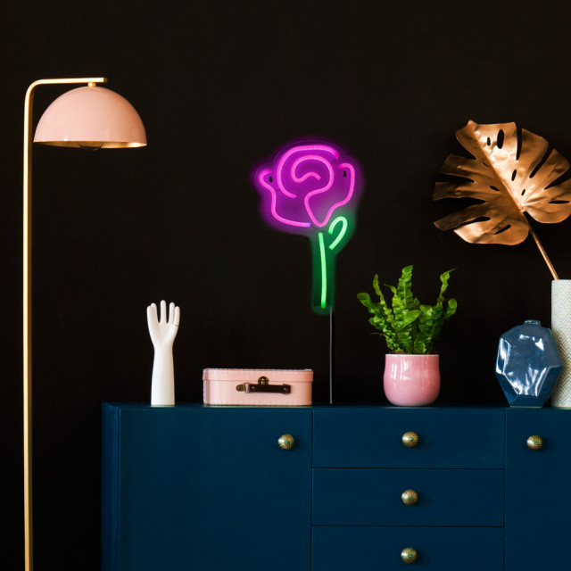 15" LED Neon Style Rose Wall Sign - Modern - Novelty Lighting - by ...