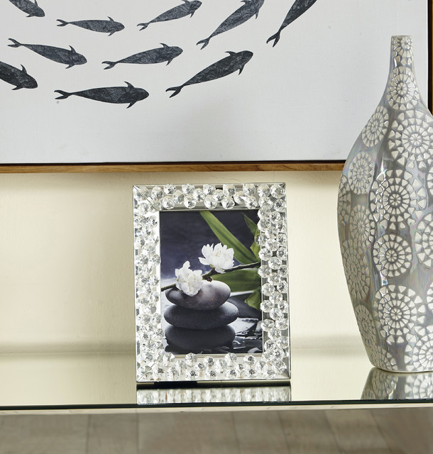Sparkle 8" Contemporary Crystal Photo Frame in Clear - Contemporary ...