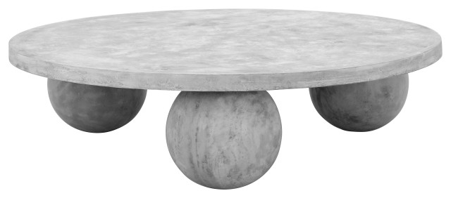 Dani Round Coffee Table, Large - Industrial - Outdoor Coffee Tables ...
