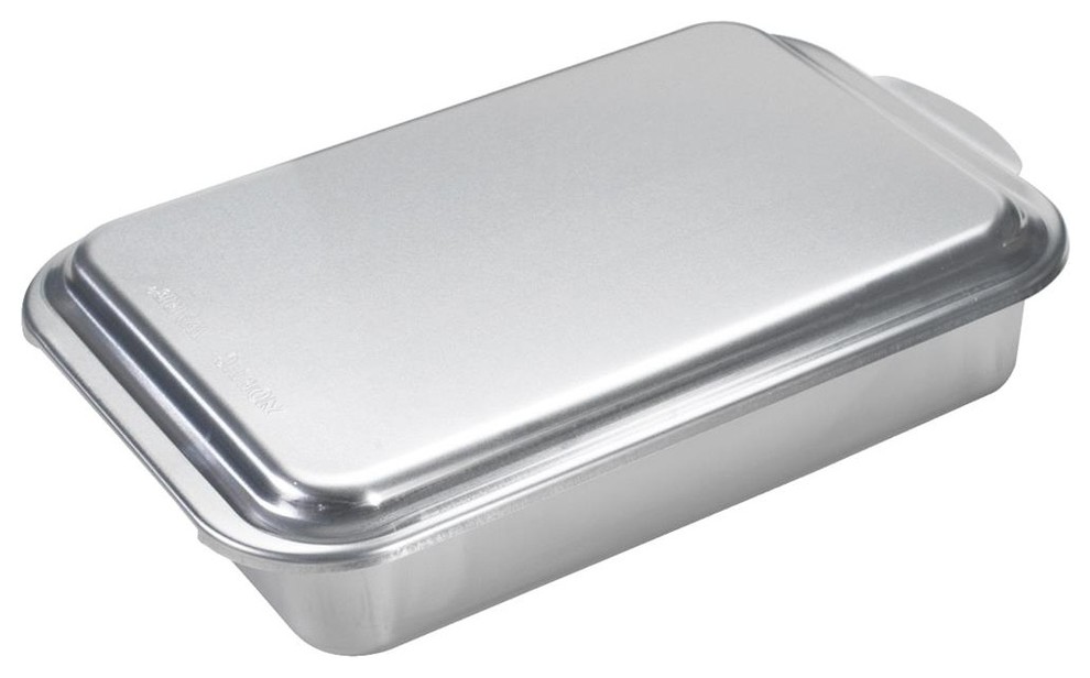 Nordic Ware Naturals Aluminum Rectangular Cake Pan with Metal Lid ...