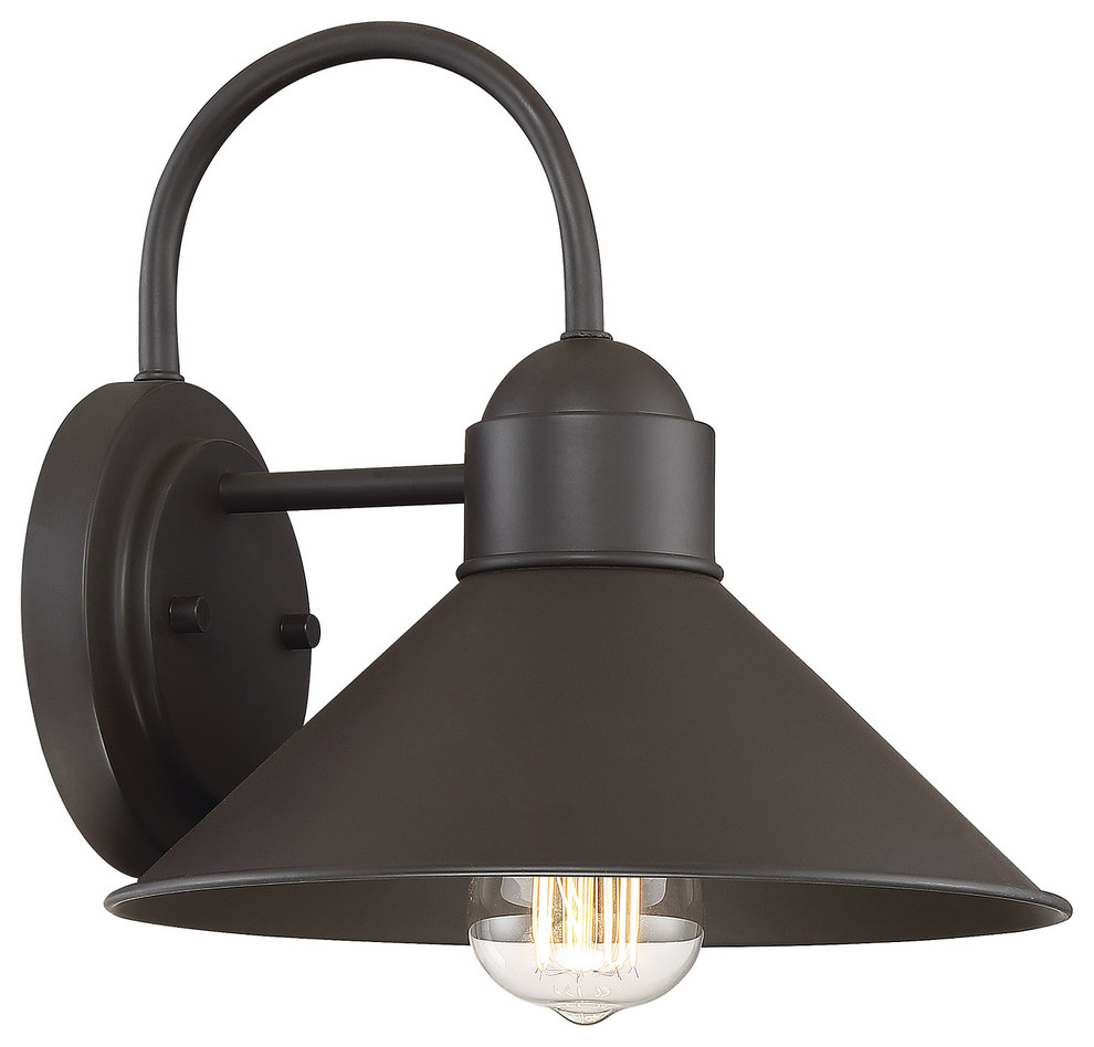 1-Light Exterior Wall Sconce, Bronze - Industrial - Outdoor Wall Lights ...