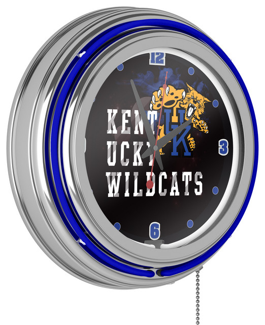 NCAA Chrome Double Ring Neon Clock, 14" - Contemporary - Wall Clocks ...