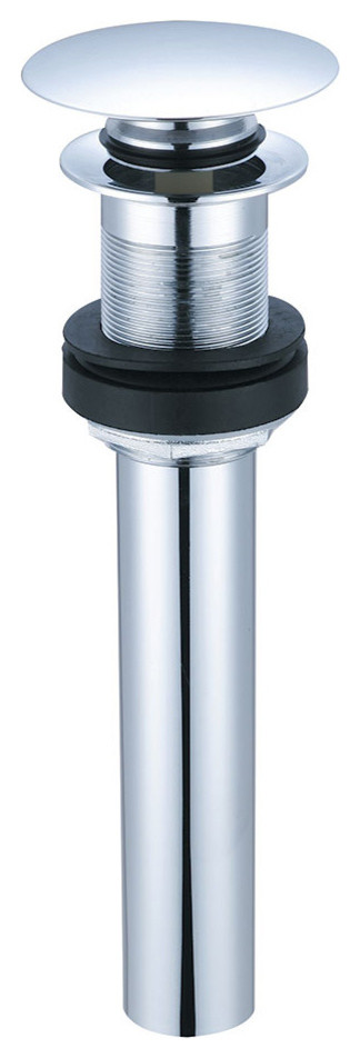 Push Down Drain With Overflow, Polished Chrome - Contemporary ...