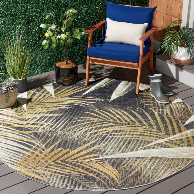 Safavieh Barbados Collection BAR549 Indoor-Outdoor Rug, 6'6" Round ...